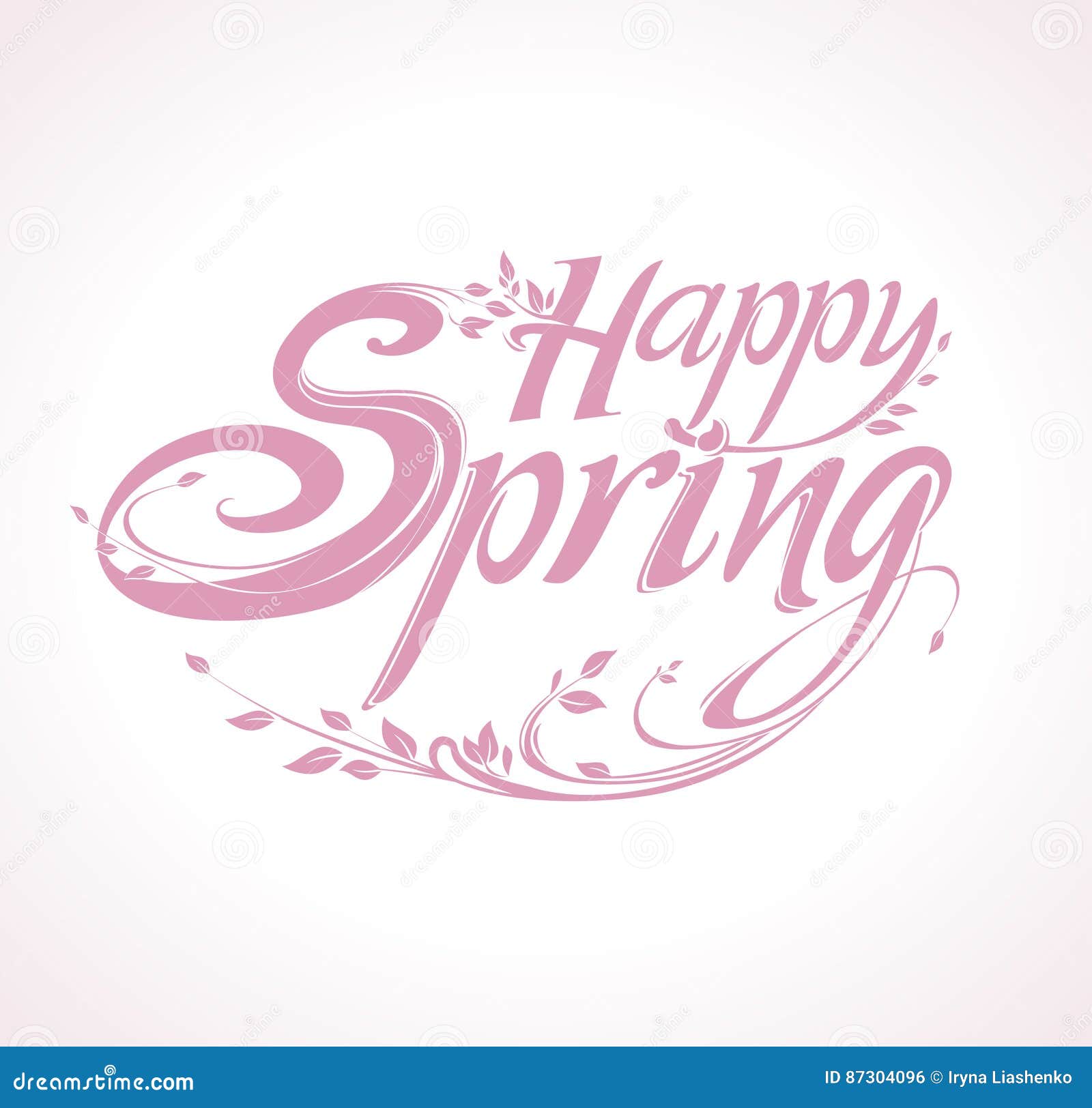 Happy Spring. stock illustration. Illustration of message - 87304096