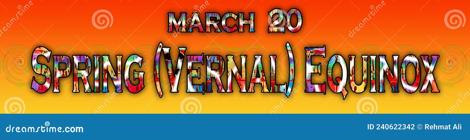 20 March, Spring (Vernal) Equinox, Text Effect on Background Stock ...