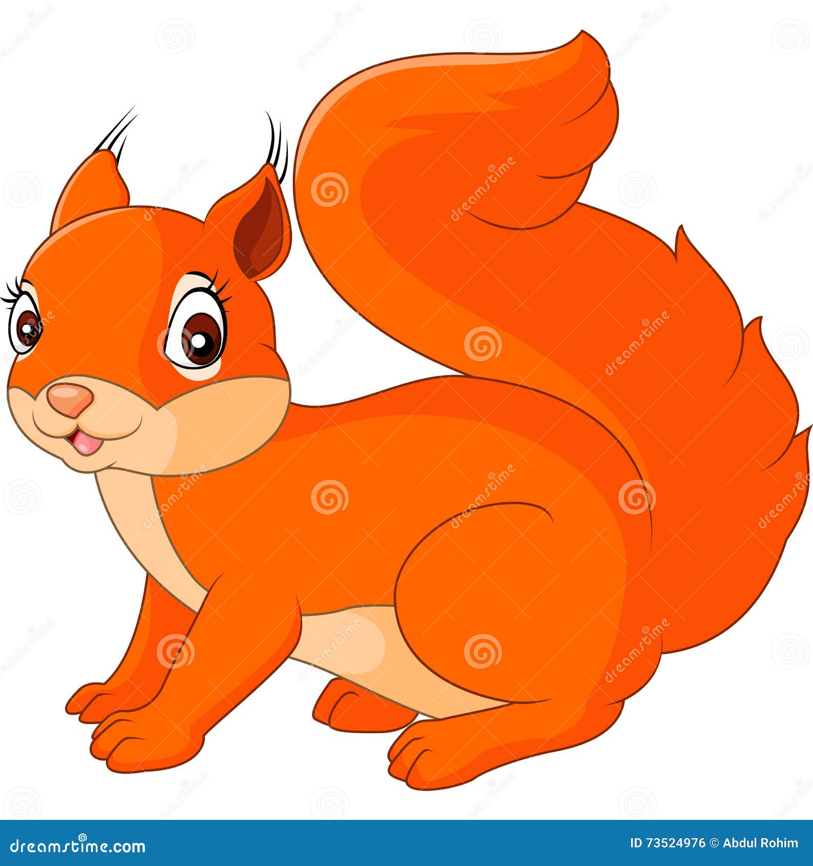 Happy squirrel cartoon stock vector. Illustration of character - 73524976