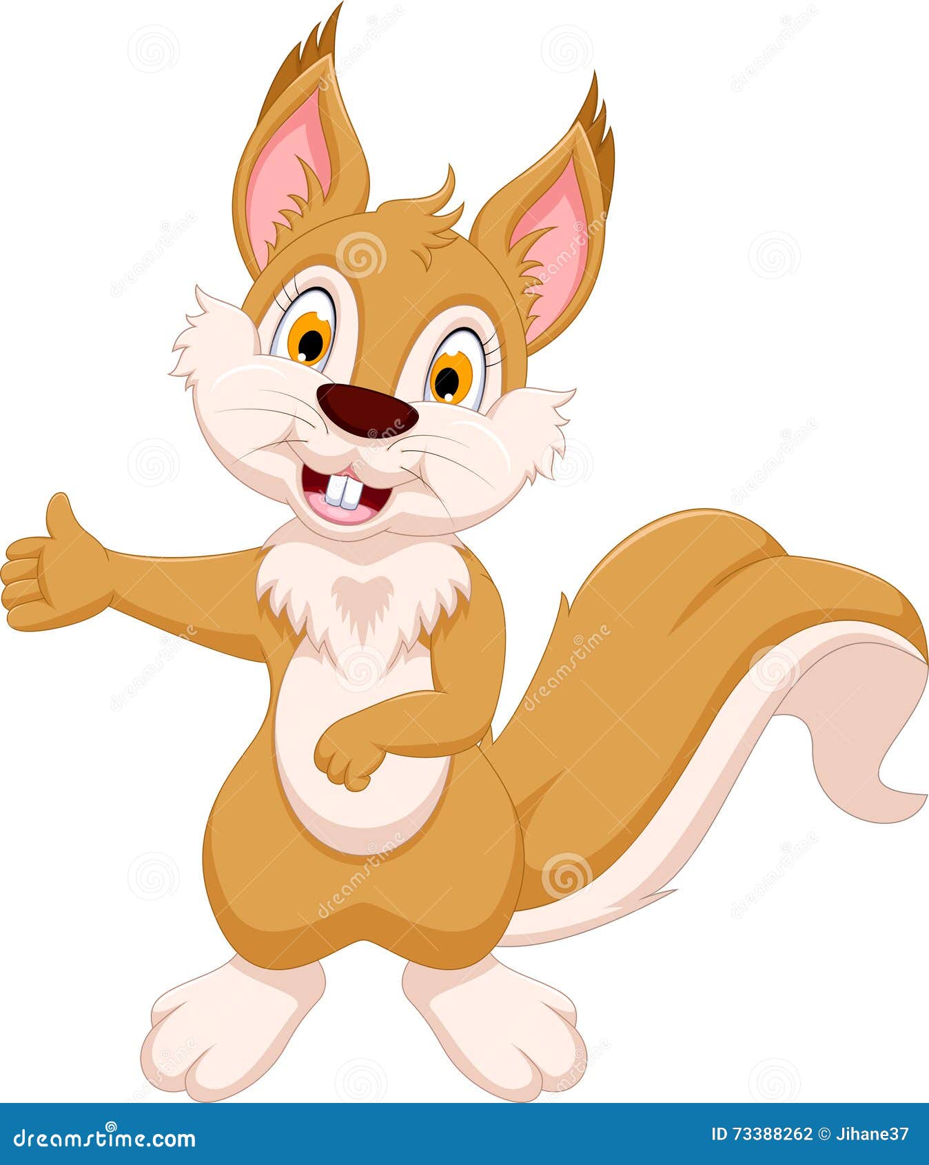 Happy Squirrel Cartoon Playing Stock Illustration - Illustration of ...
