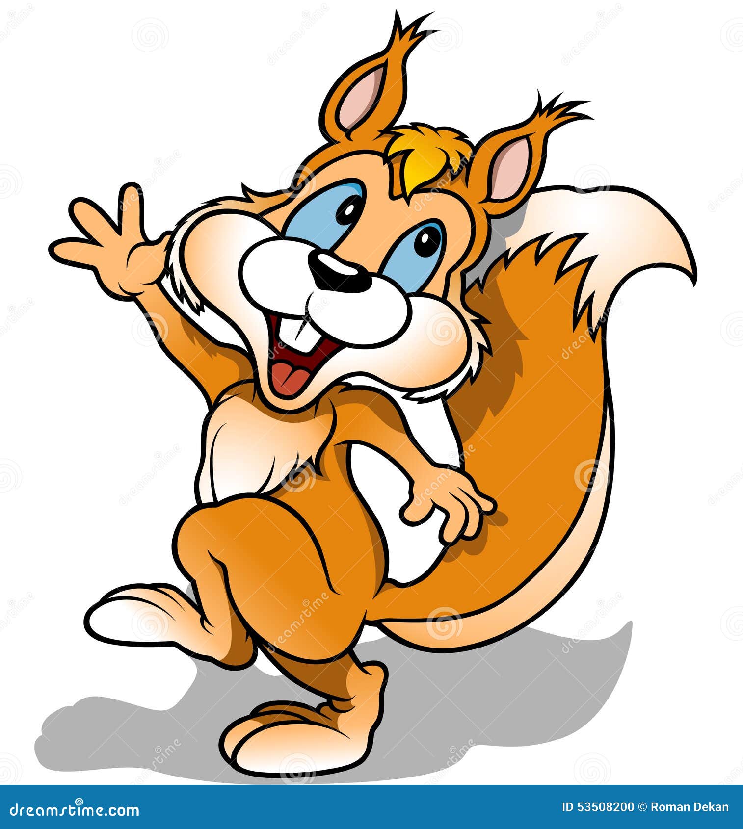 Happy Squirrel stock vector. Illustration of animal, tail - 53508200