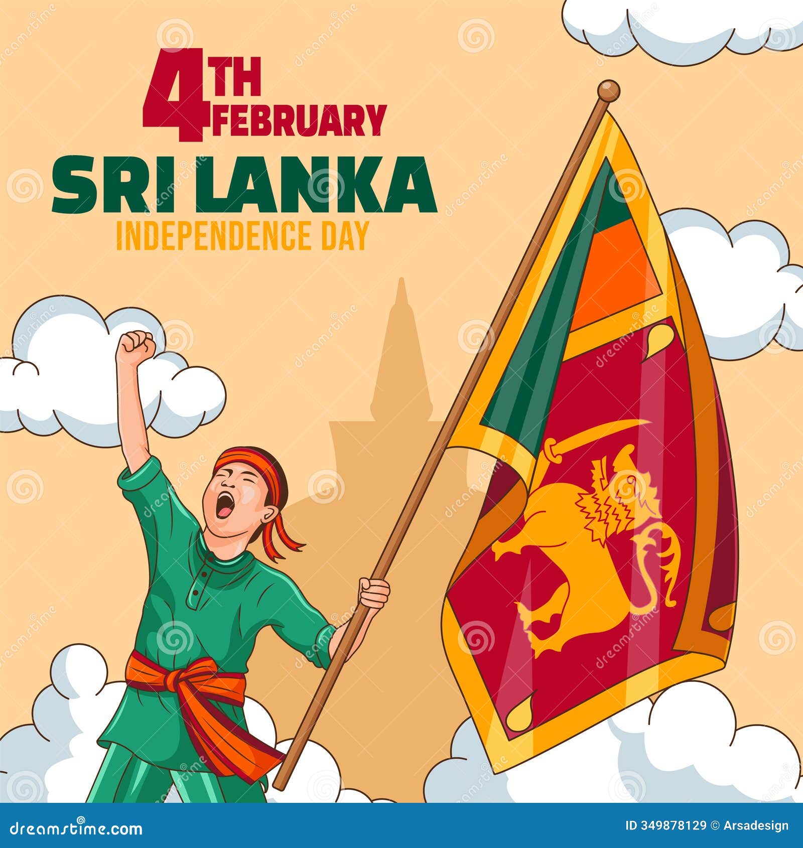 Sri Lanka Independence Day Greetings Card With Flag Royalty-Free Stock ...
