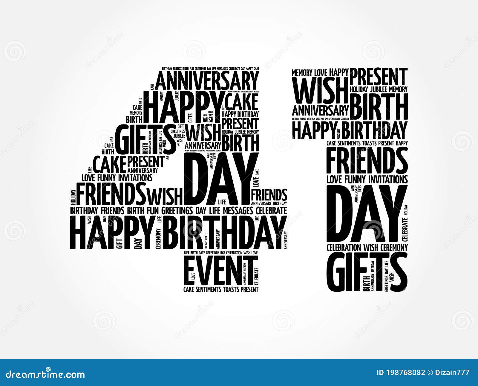 41st Birthday Card Wishes Illustration | CartoonDealer.com #208313614