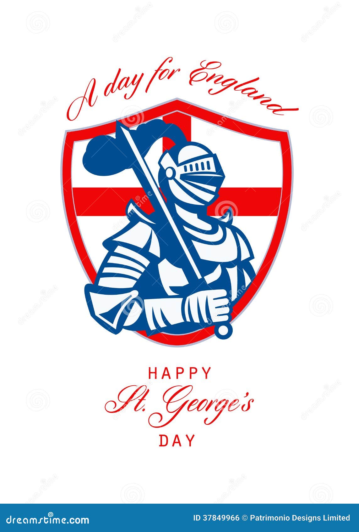 Happy St George a Day for England Greeting Card Stock Illustration ...