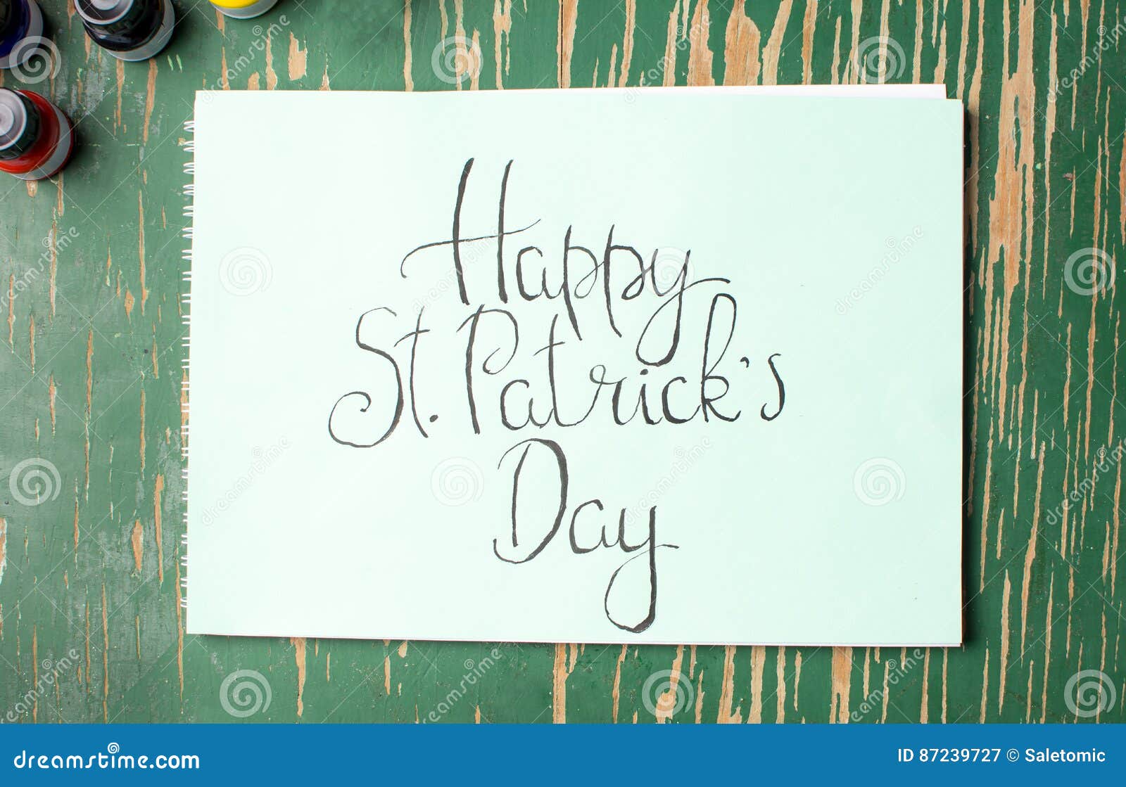 Happy St Patrick Day Calligraphy Card Stock Image - Image of ...