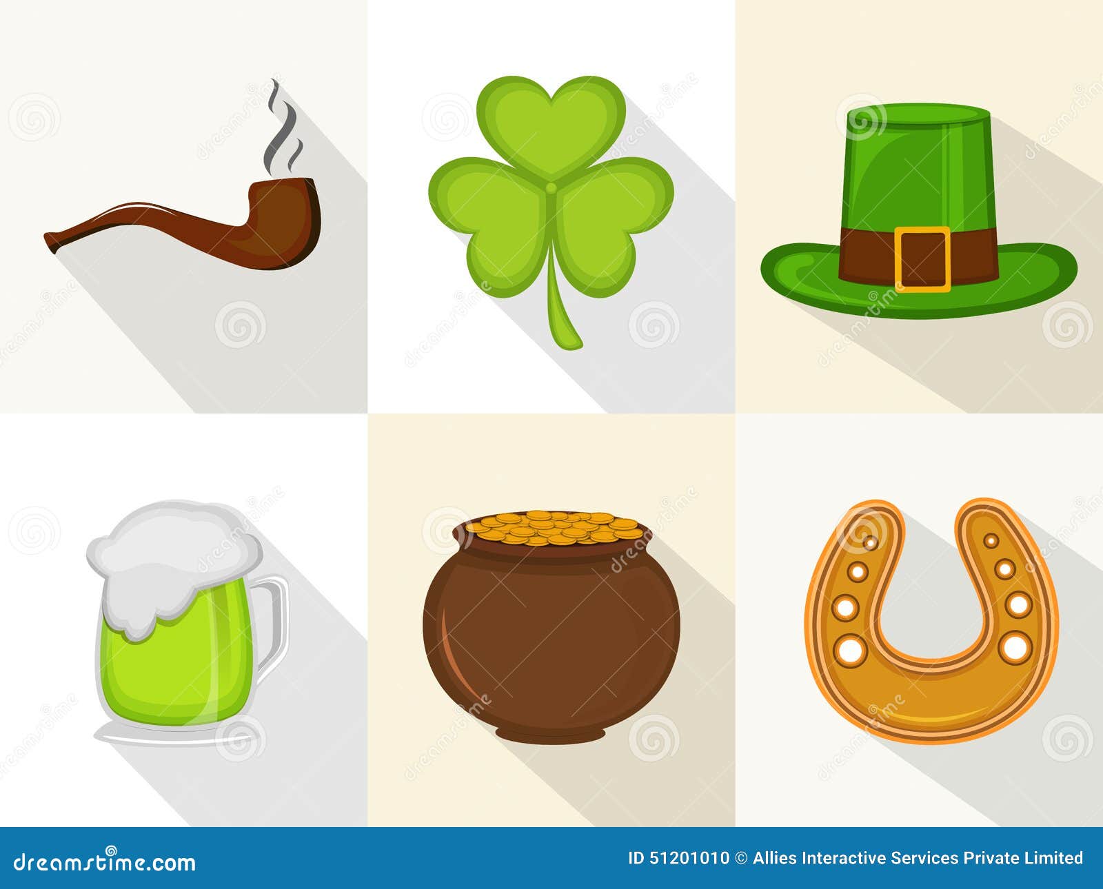 Happy St. Patricks Day Celebration Object Set. Stock Illustration ...