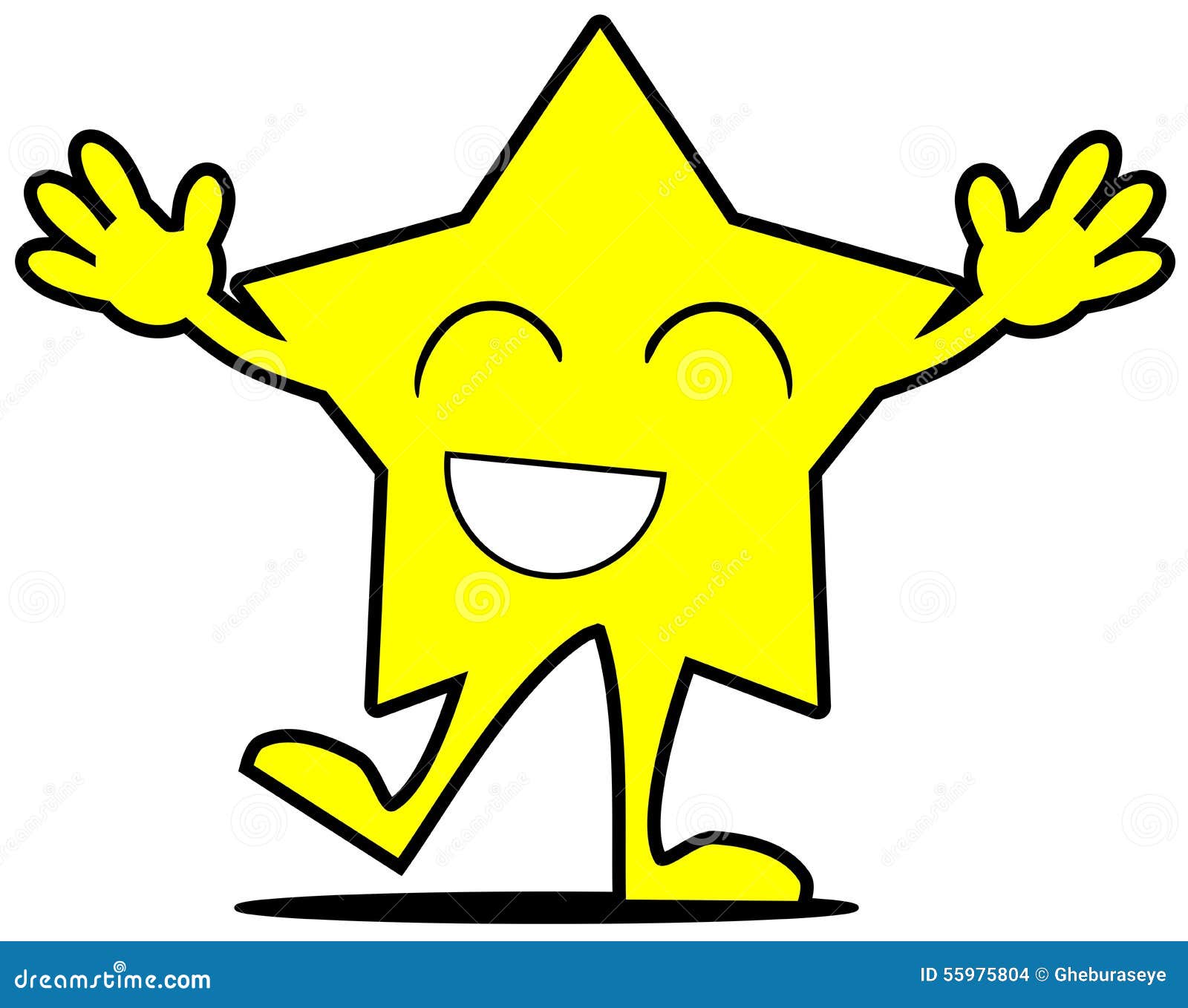 Happy star cartoon stock vector. Illustration of element - 55975804