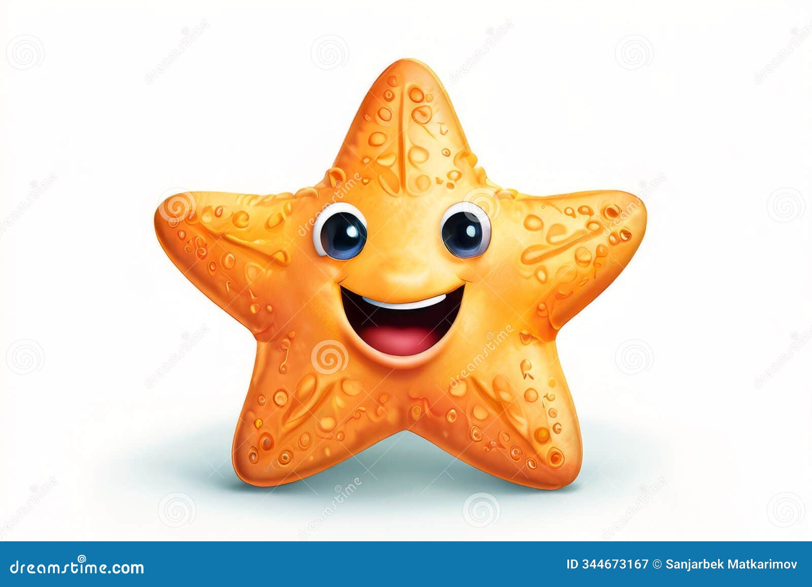 Happy Starfish a Smiling Starfish with Simple Details Stock ...