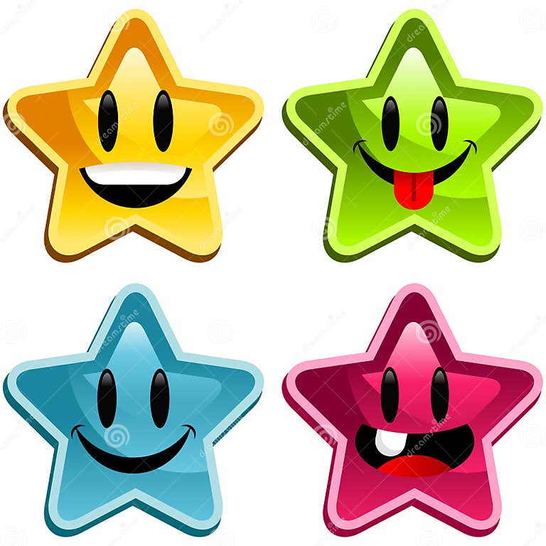 Happy Stars stock vector. Illustration of shape, clip - 17201499