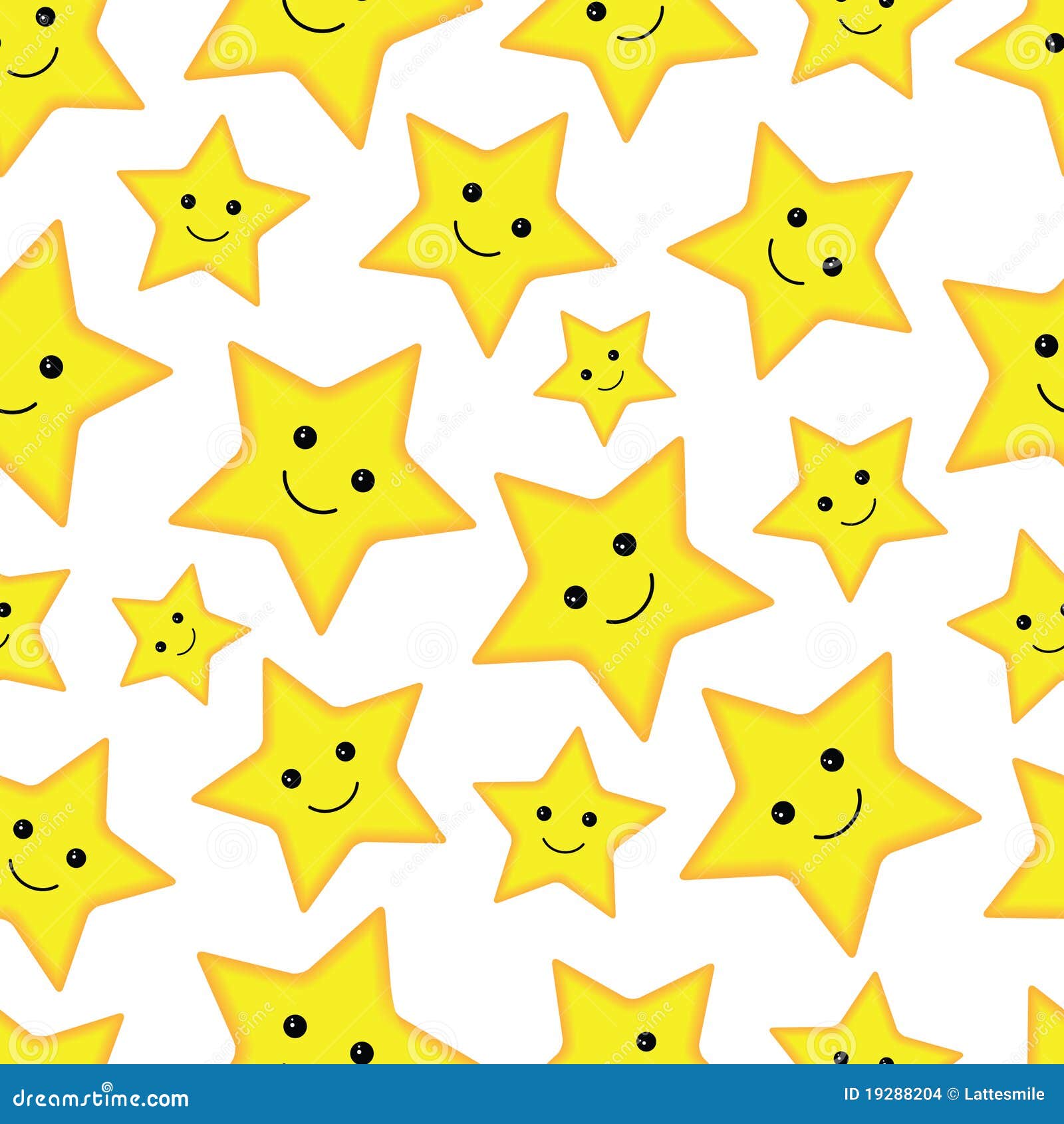 Happy Stars Seamless Pattern Stock Illustration - Illustration of ...