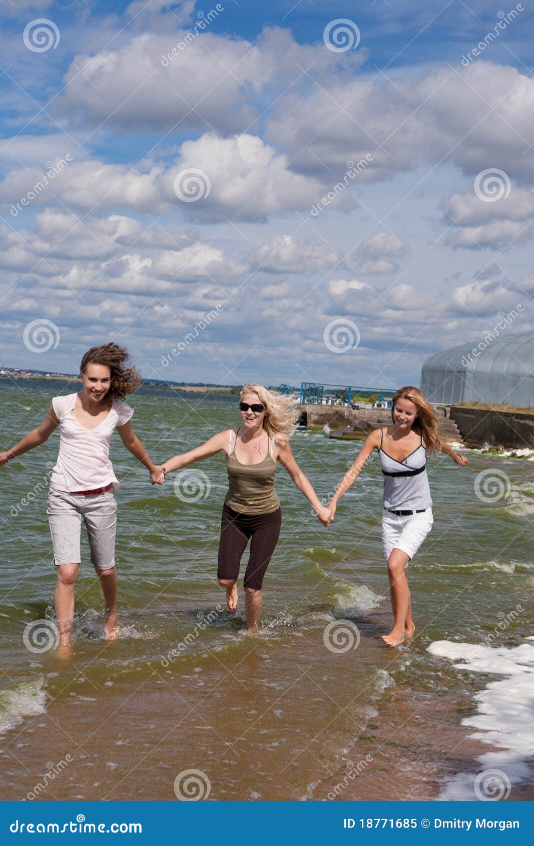 Happy steps stock image. Image of shore, girl, female - 18771685