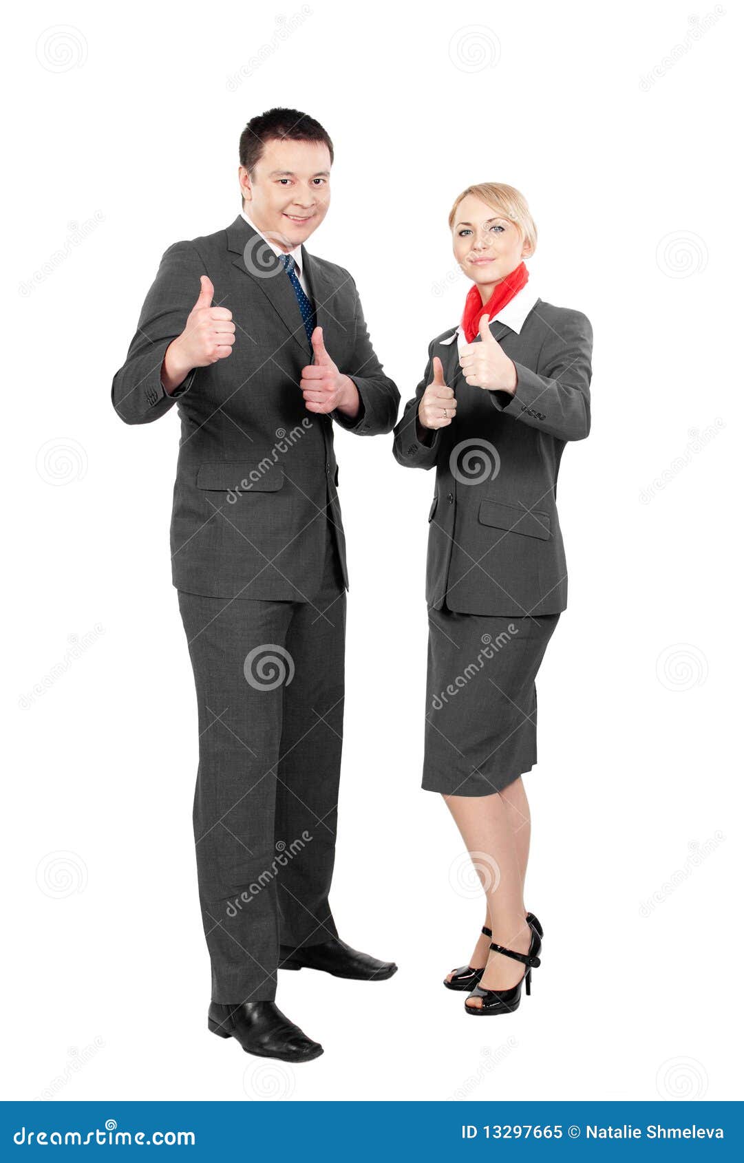 Happy Steward & Stewardess Stock Image - Image of pretty, plane: 13297665