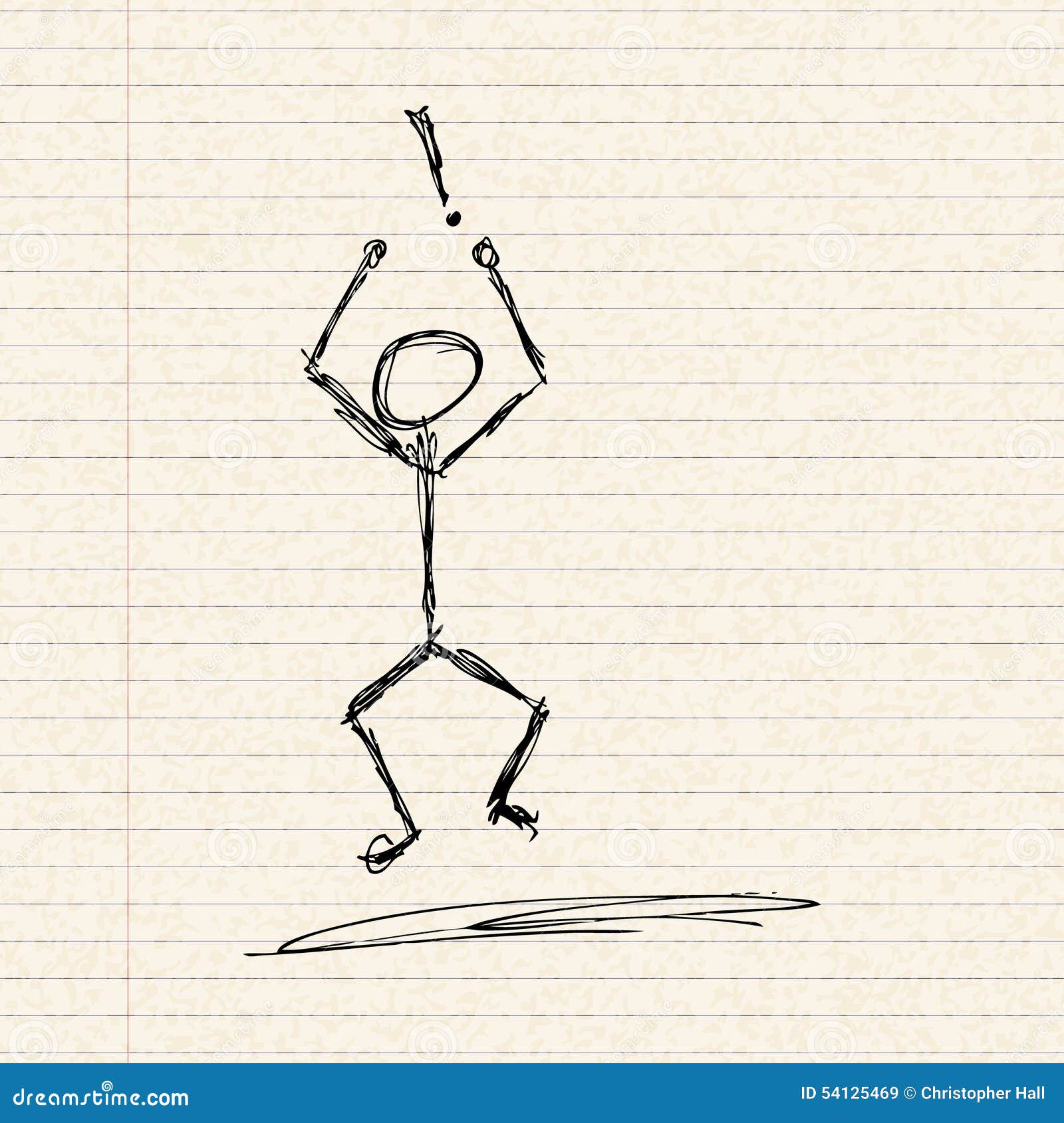 Happy Stick Bot Playing on a Page Stock Vector - Illustration of happy ...