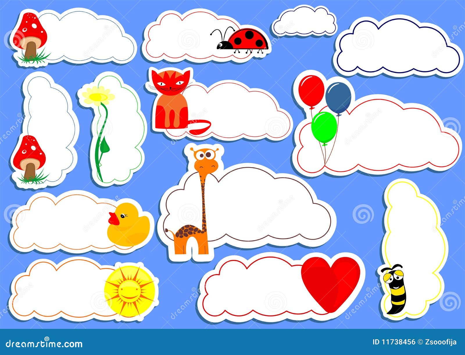 Happy stickers stock vector. Illustration of cute, child - 11738456