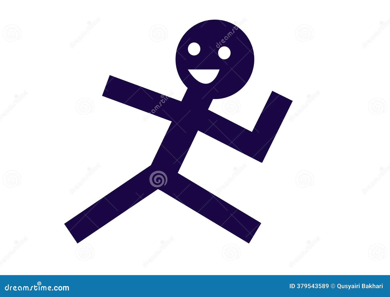 Happy Stickman Figure Cartoon. Illustration Isolated On White ...