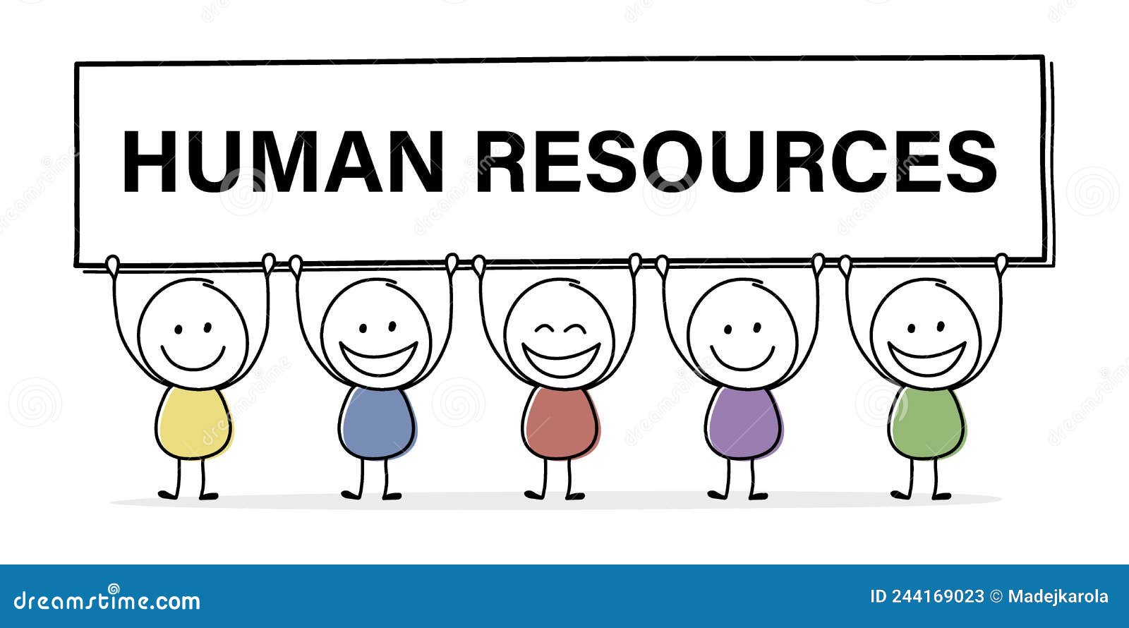 Happy Stickman with Text on a Board - Human Resources. Vector Stock ...