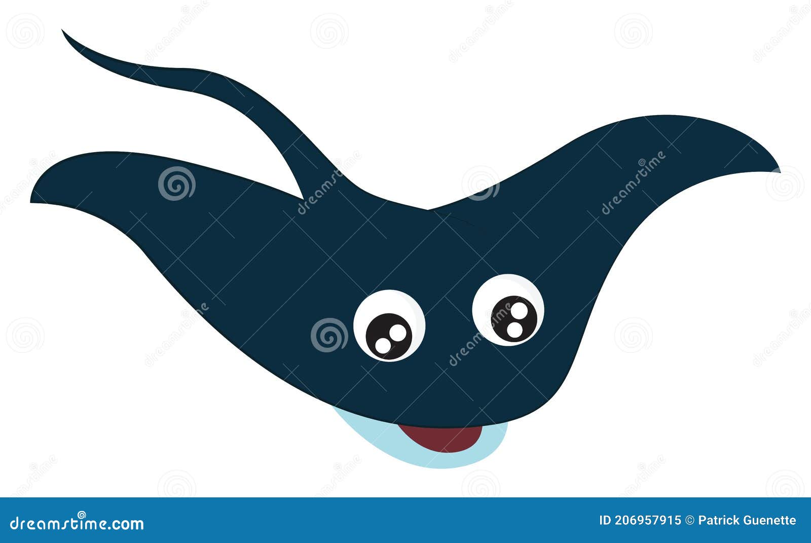 Happy Stingray, Illustration, Vector Stock Vector - Illustration of ...