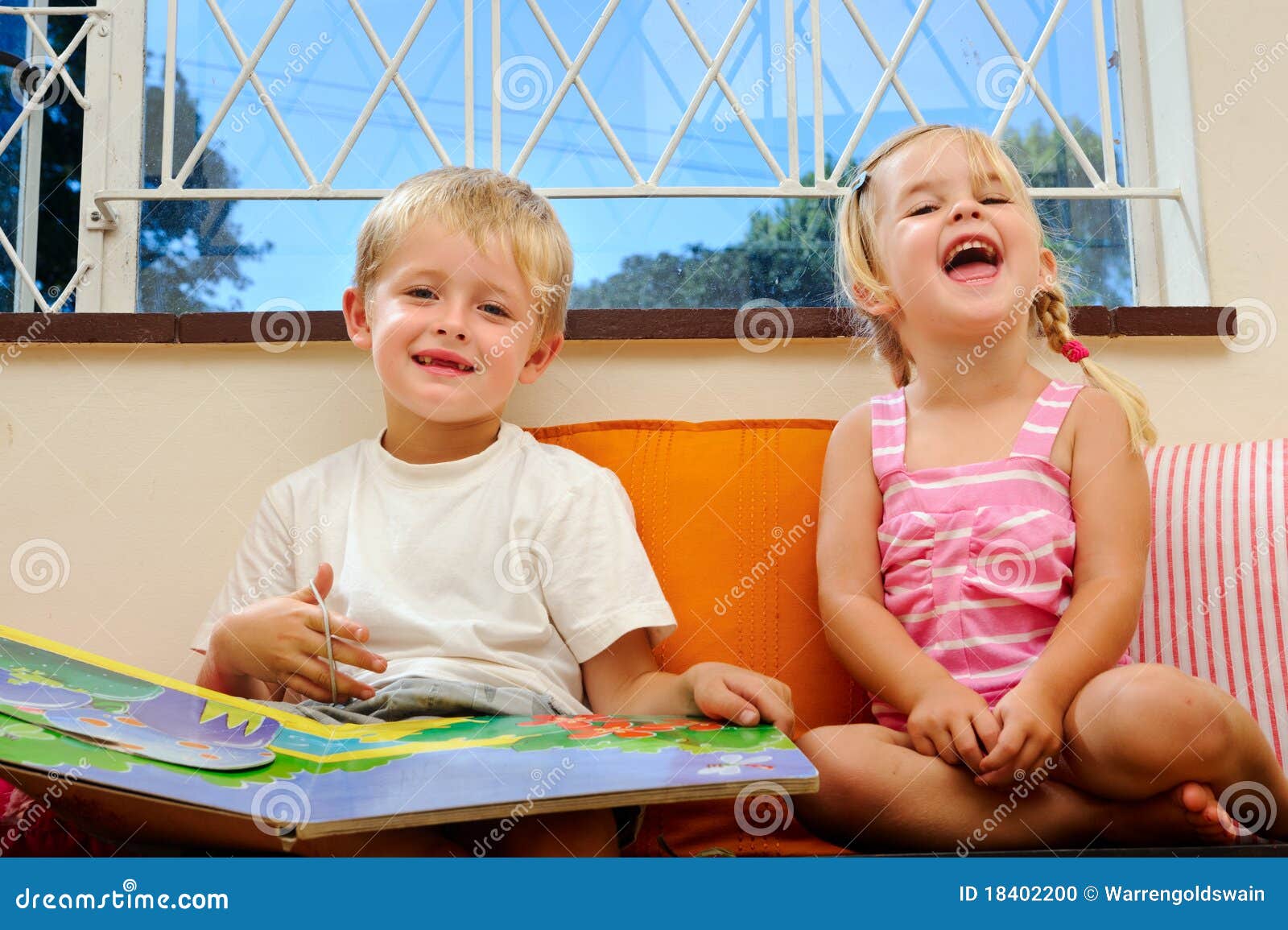 Happy story time stock photo. Image of education, brother - 18402200
