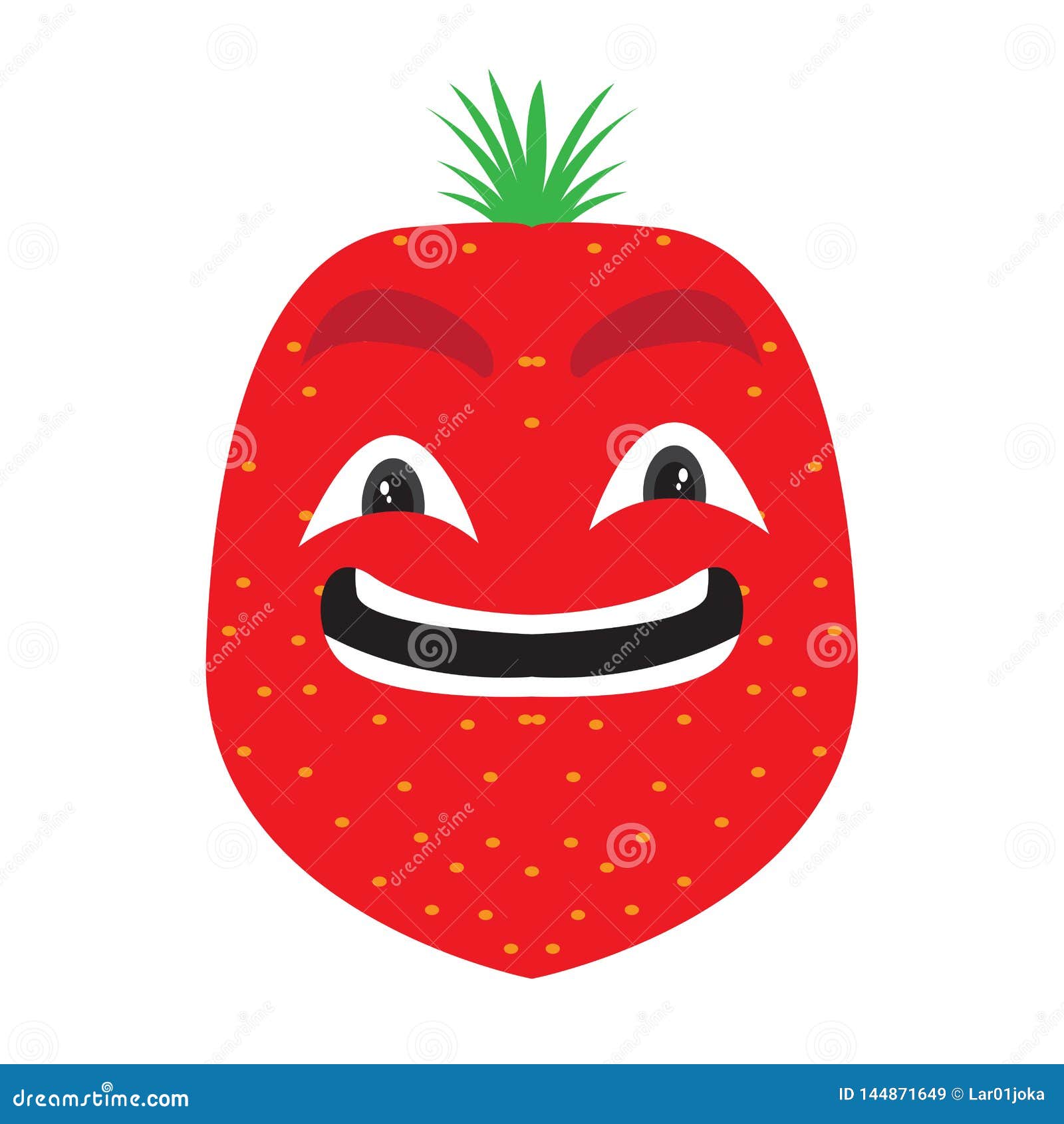 Happy strawberry cartoon stock vector. Illustration of icon - 144871649
