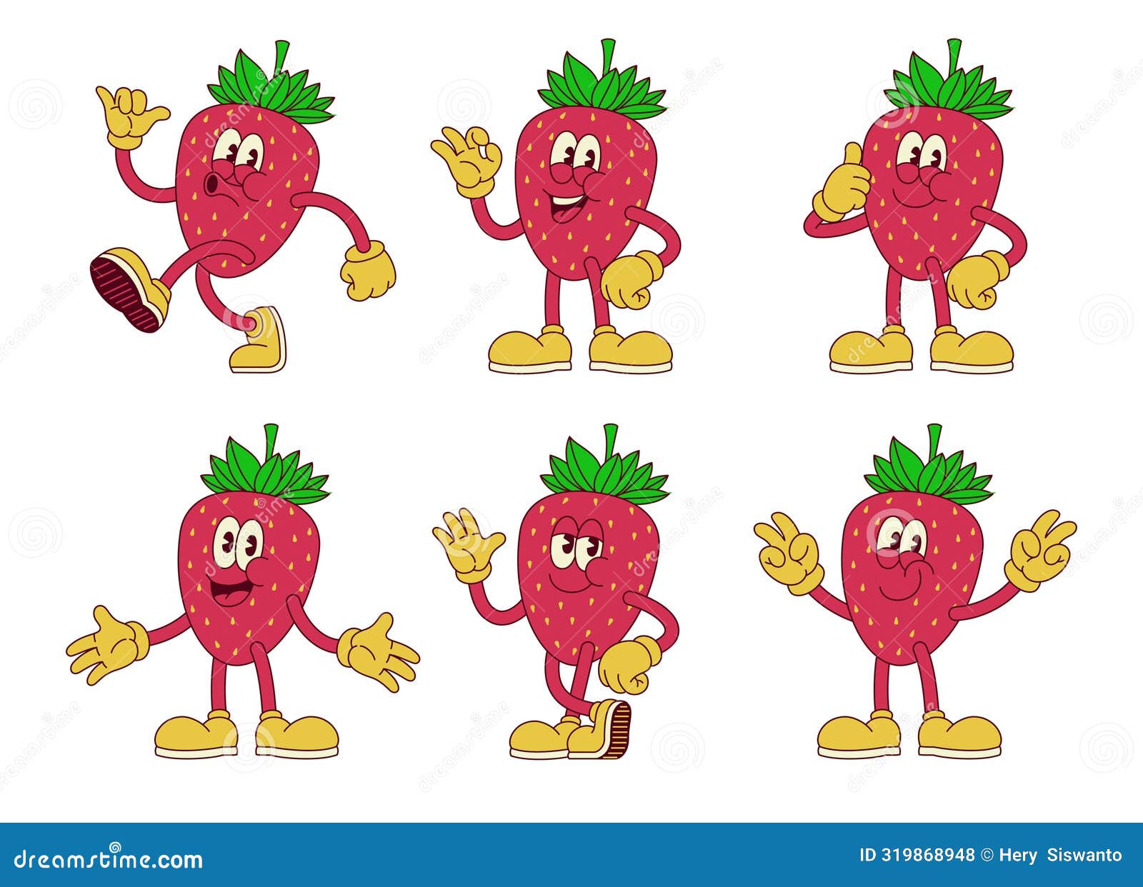 Strawberry Cartoon Emoticon Emoji Mascot Icon Vector Illustration ...