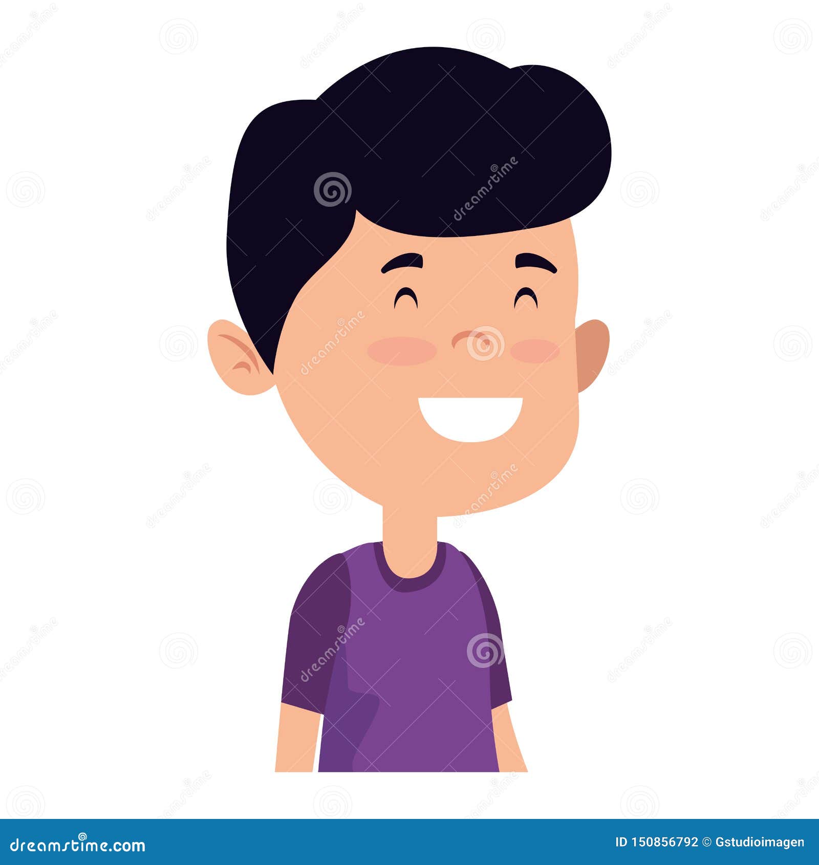 Happy Student Boy Comic Character Stock Illustration - Illustration of ...