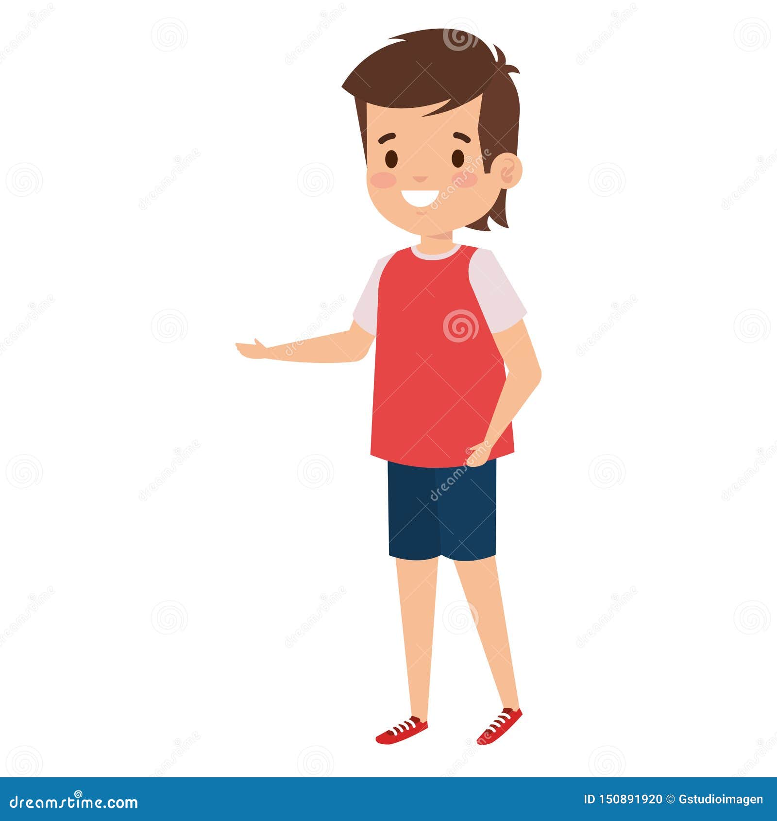 Happy Student Boy Comic Character Stock Illustration - Illustration of ...