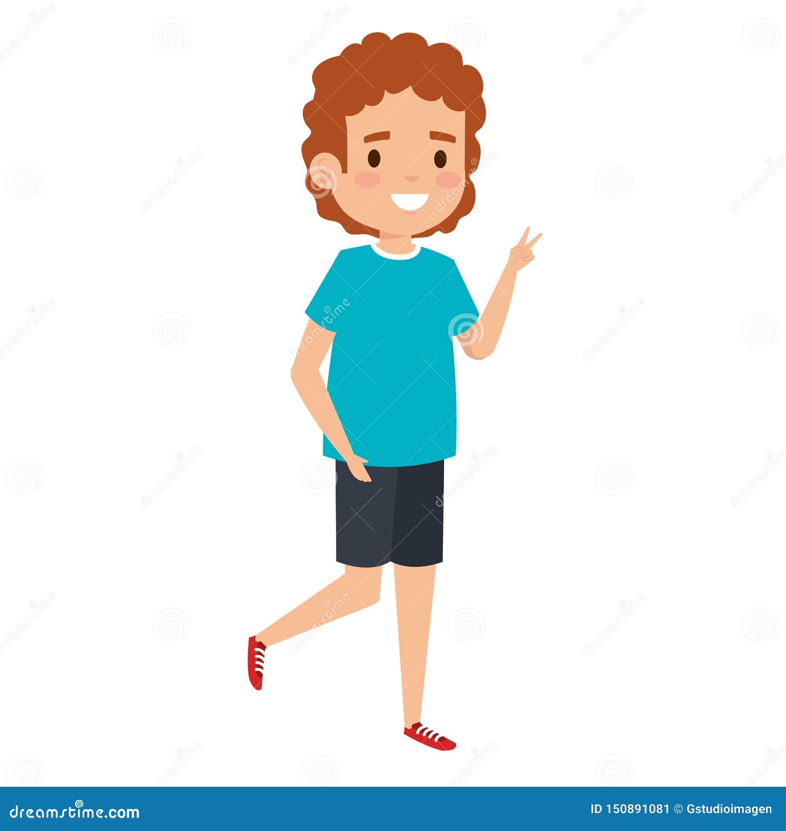 Happy Student Boy Comic Character Stock Illustration - Illustration of ...