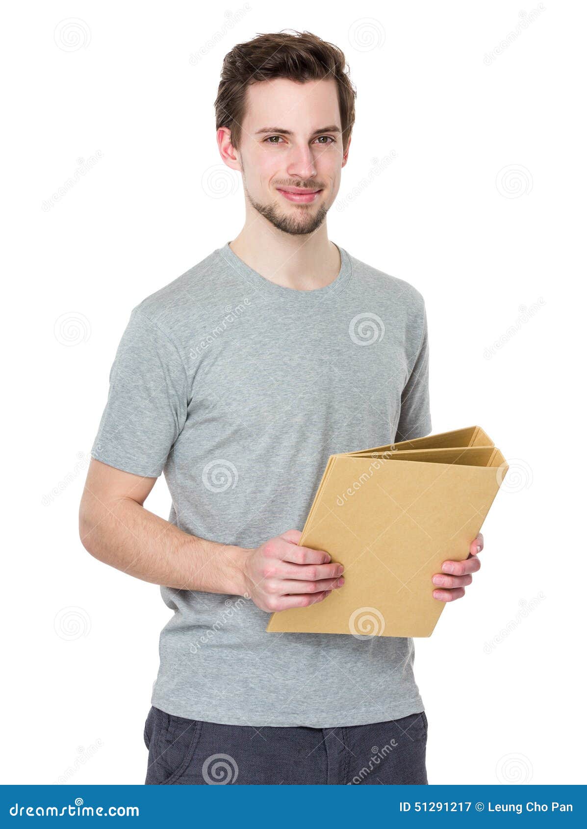Happy Student Boy Holding Folders Stock Image - Image of casual, model ...