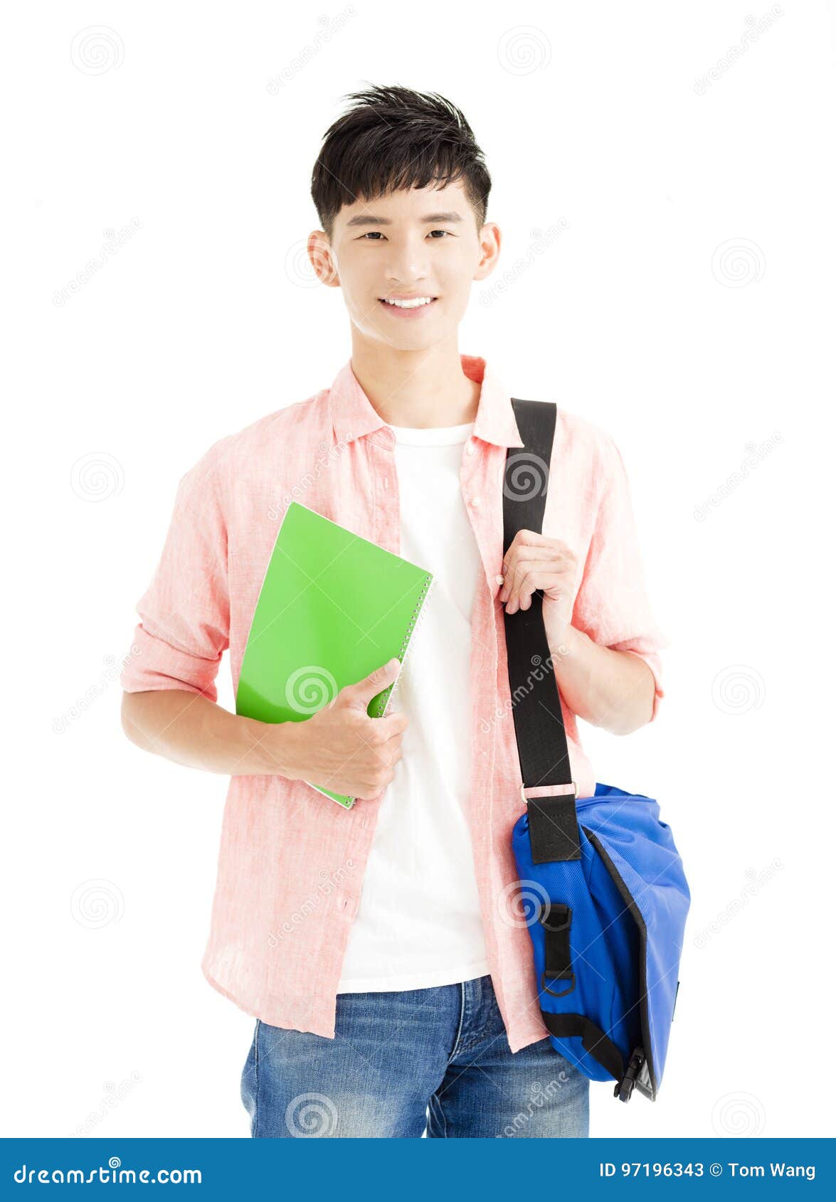 Happy Student Carrying Books Isolated Stock Image - Image of portrait ...