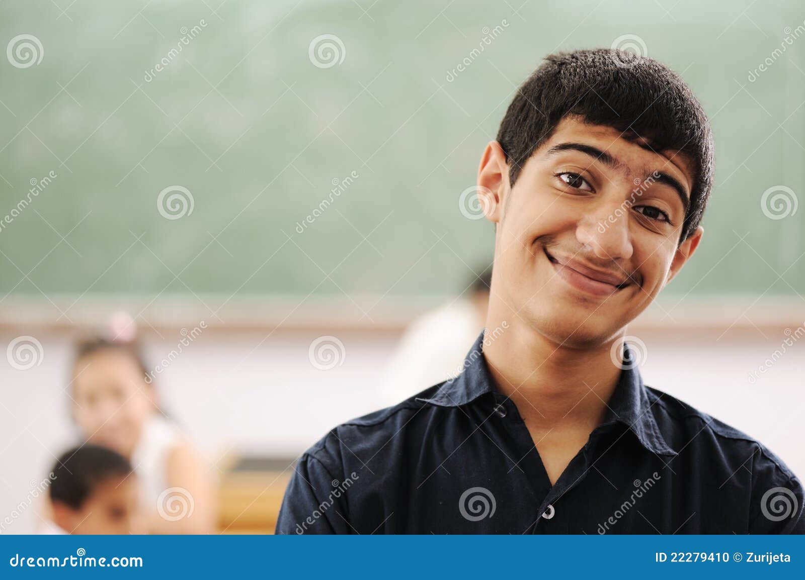 Happy student in classroom stock photo. Image of highschool - 22279410
