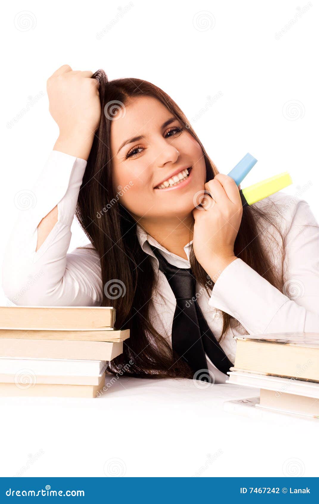 Happy Student Doing Homework Stock Photo - Image of college, education ...