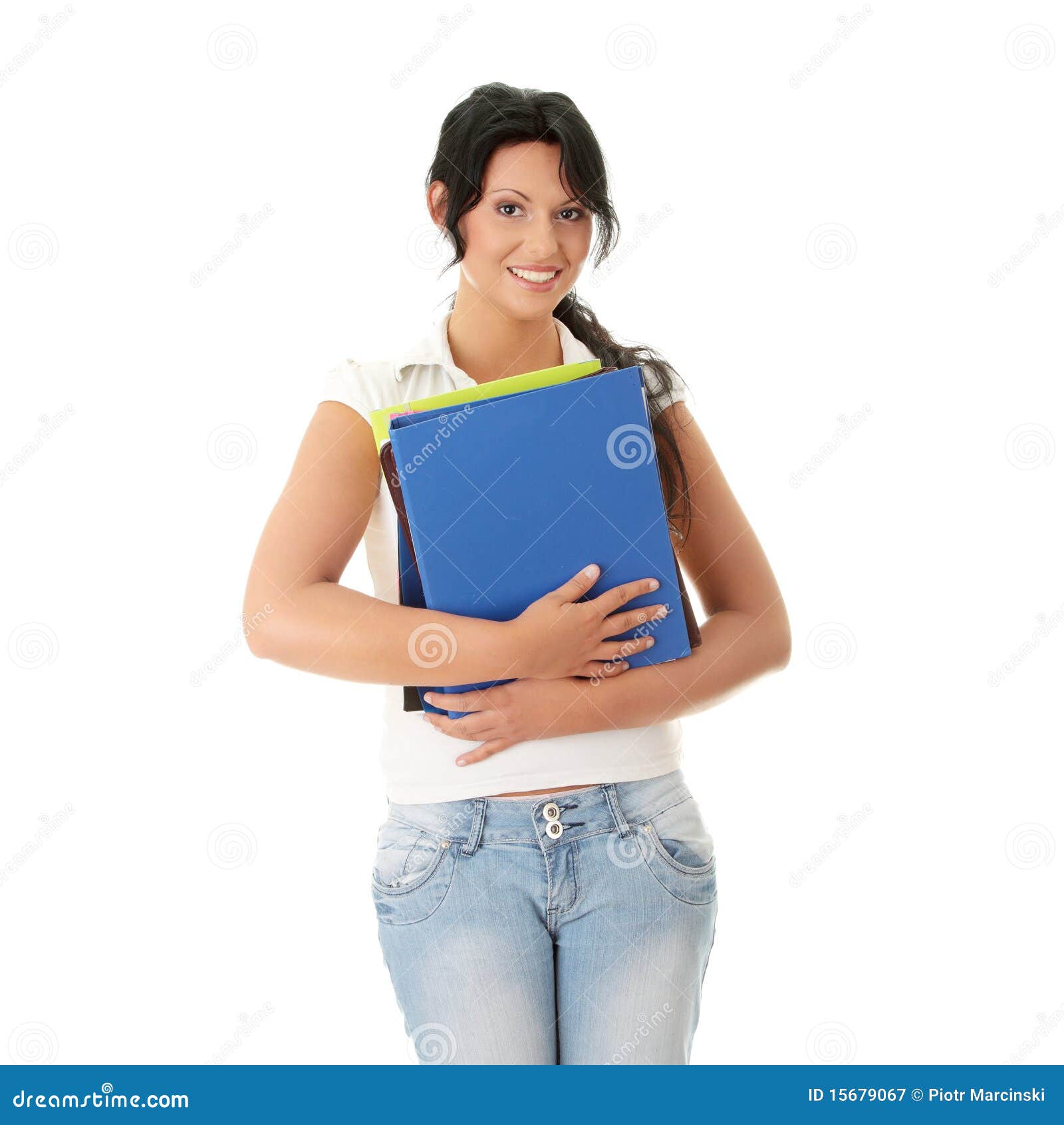 Happy student girl stock image. Image of brunette, model - 15679067