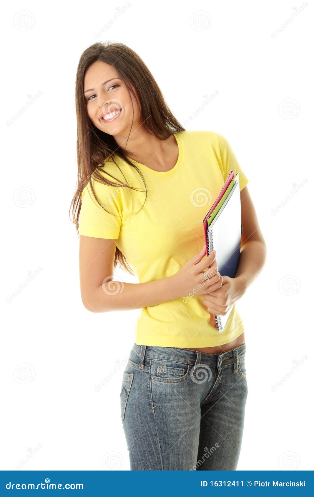 Happy student girl stock image. Image of lookink, adorable - 16312411