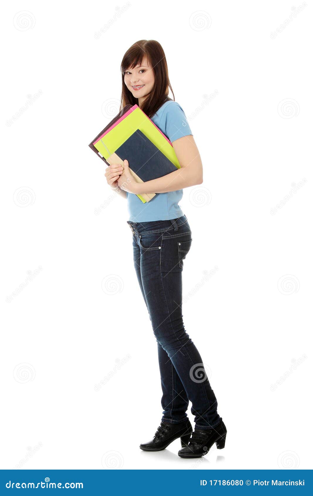 Happy student girl stock photo. Image of happiness, copyspace - 17186080