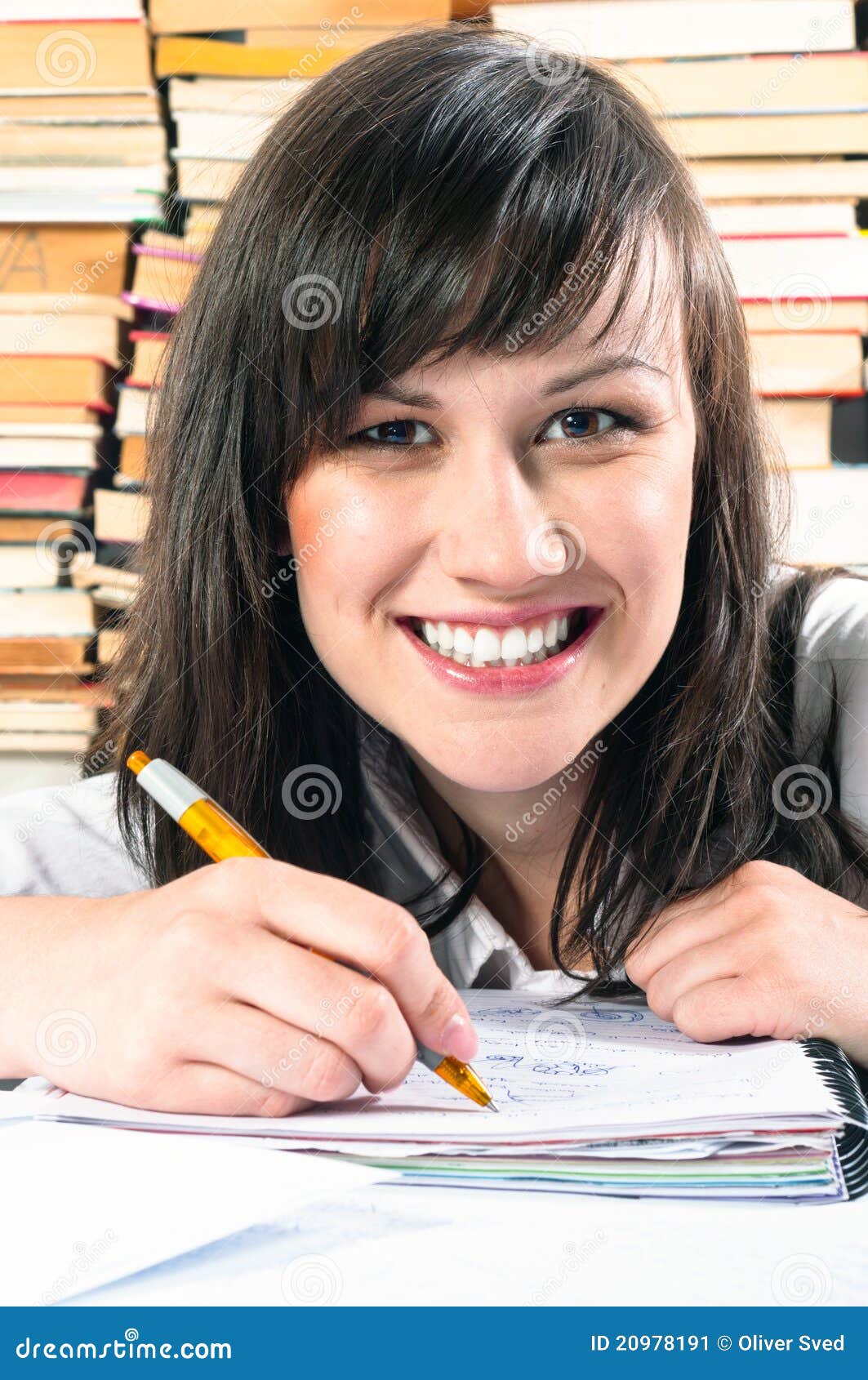 Happy student girl stock image. Image of cute, beauty - 20978191