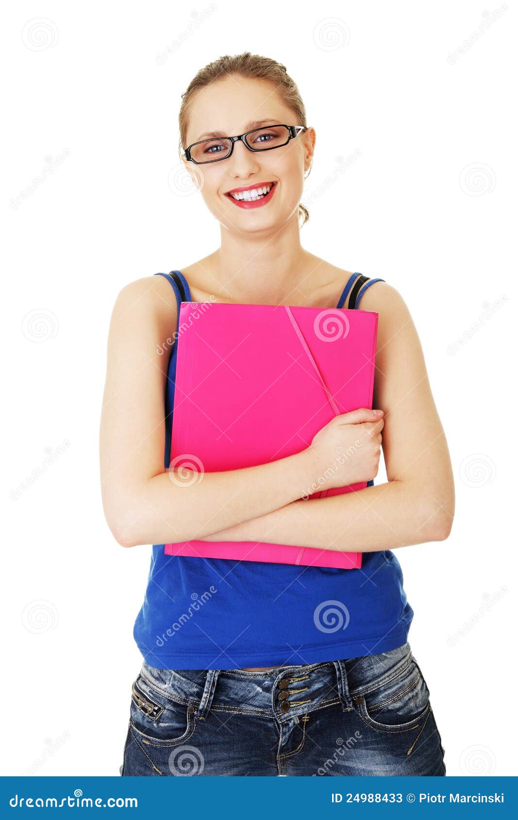 Happy student girl stock image. Image of isolated, portrait - 24988433