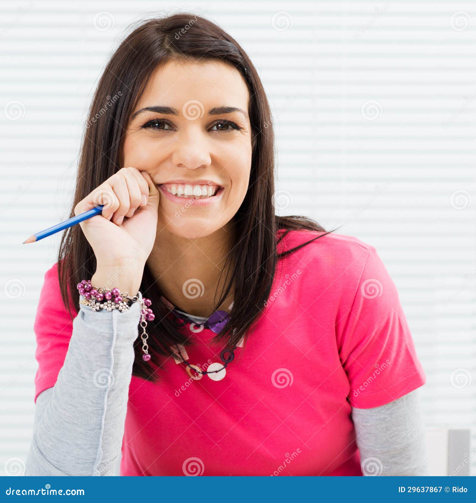 Happy Student Girl stock image. Image of lady, closeup - 29637867