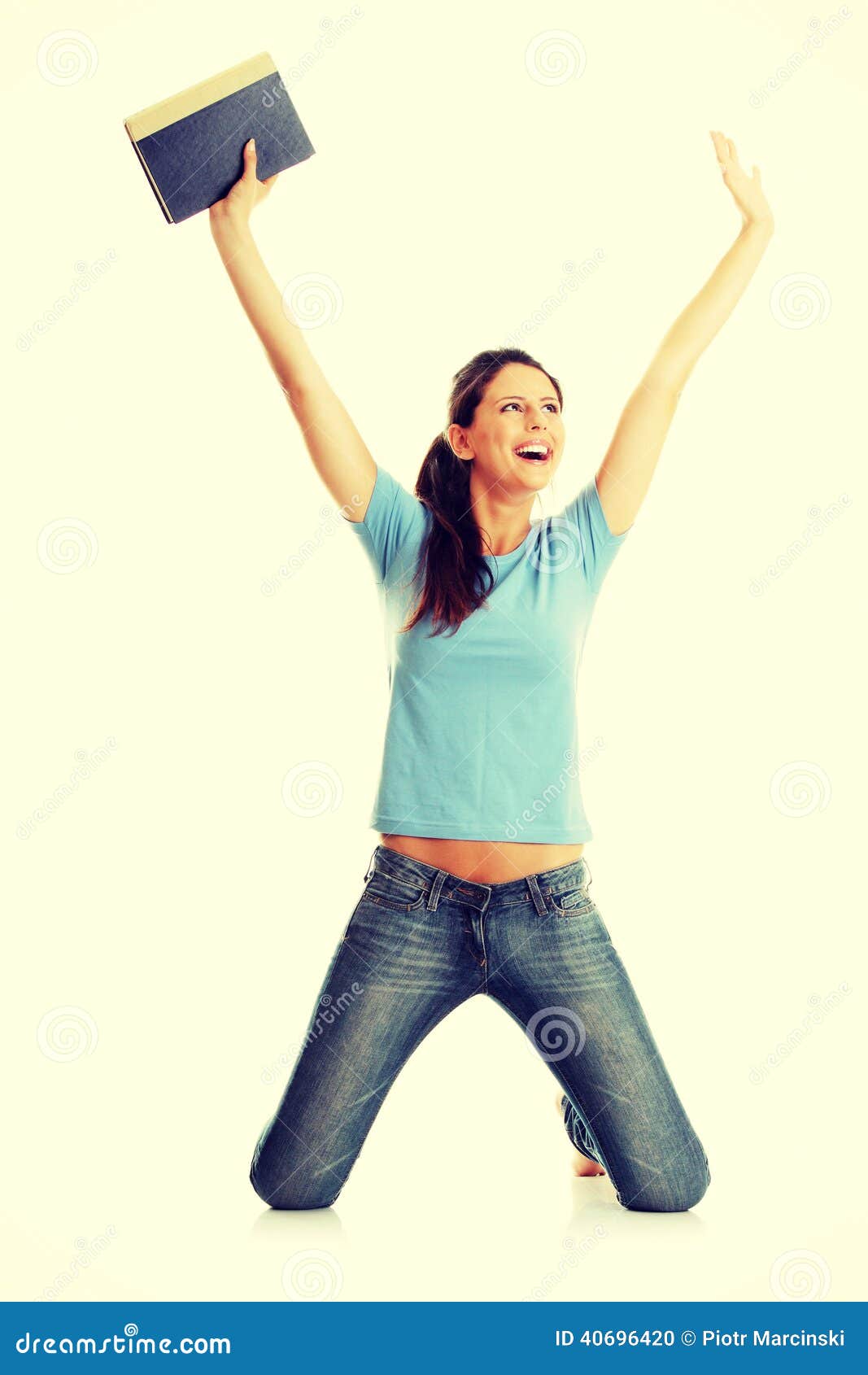 Happy student girl stock photo. Image of body, cheerful - 40696420