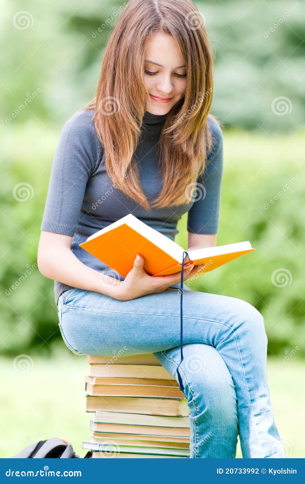 Happy Student Girl Sitting on Pile of Books Stock Photo - Image of ... Happy Student Girl Sitting on Pile of Books Stock Photo - Image of ...