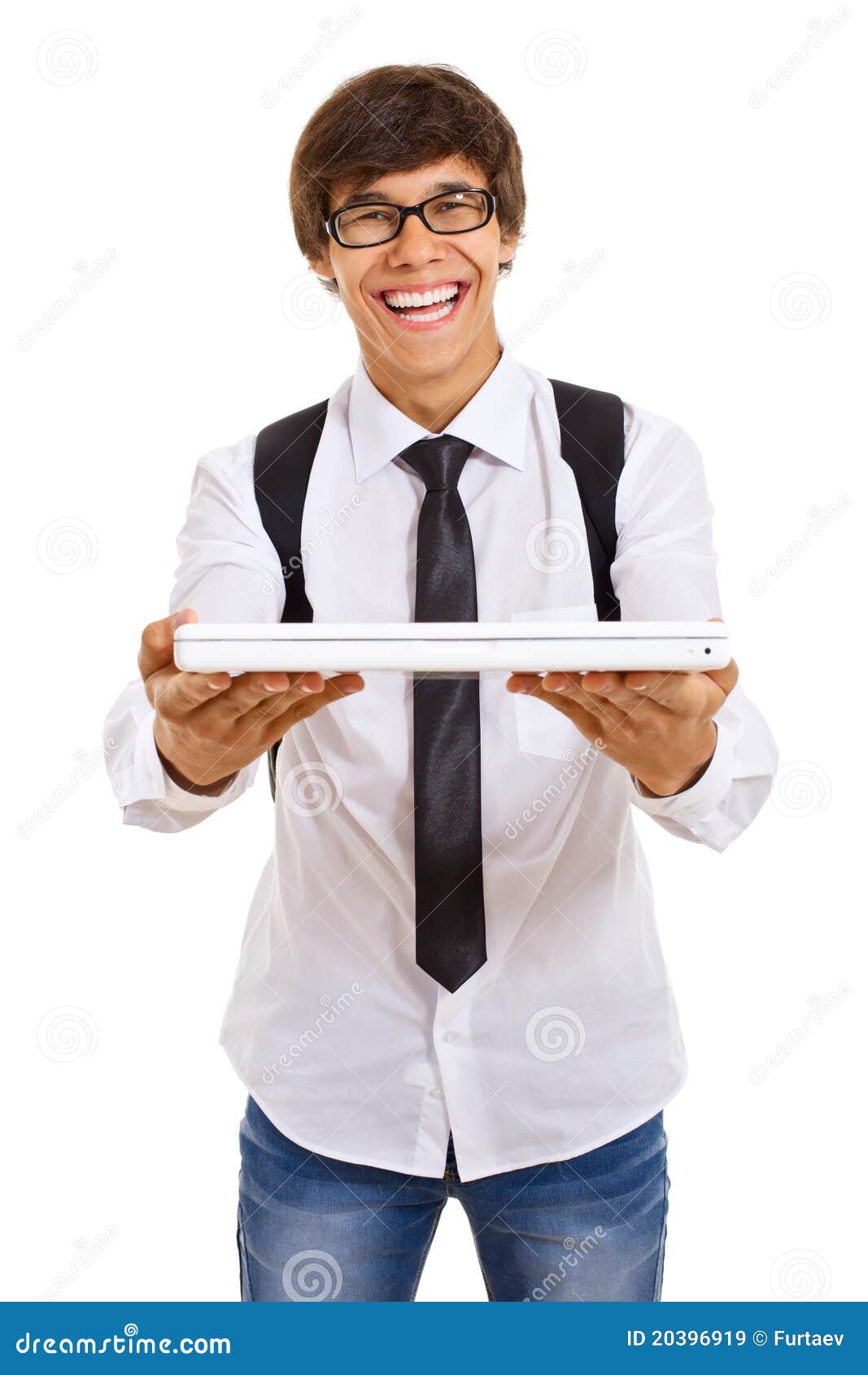 Happy Student Holding Notebook Stock Image - Image of holding ...