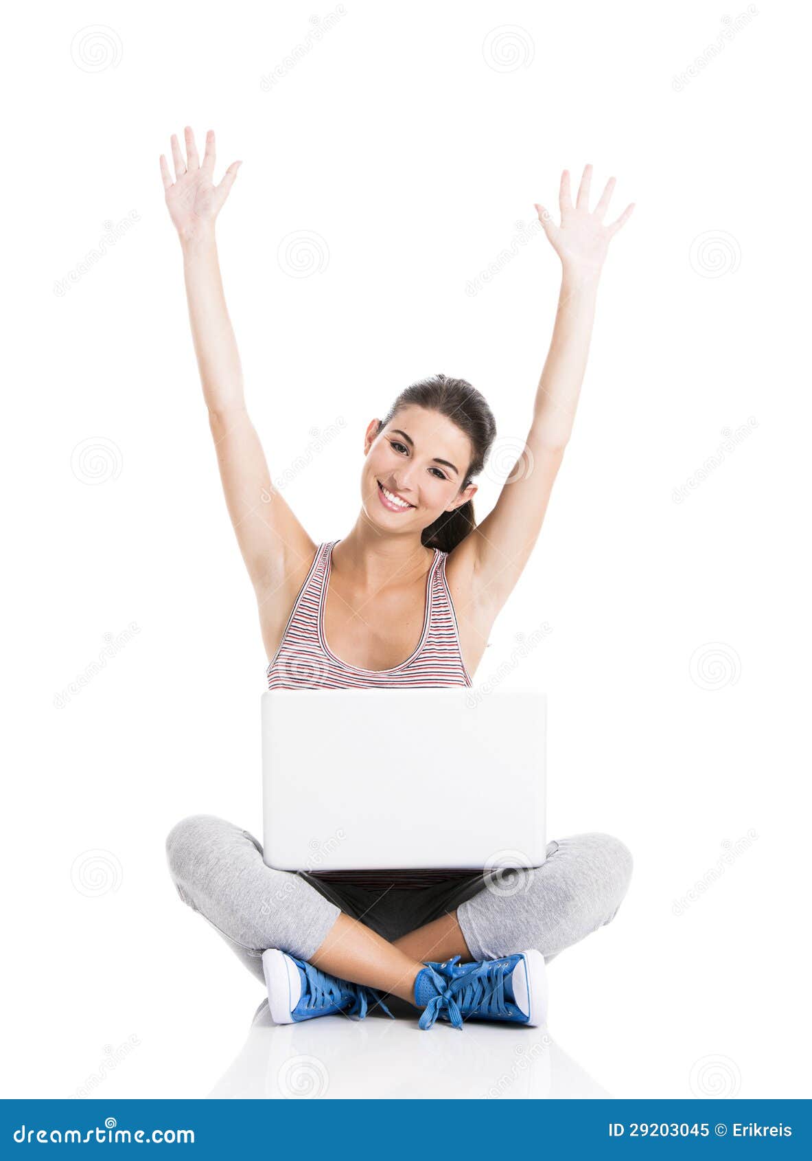 Happy Student with a Laptop Stock Image - Image of happy, looking: 29203045