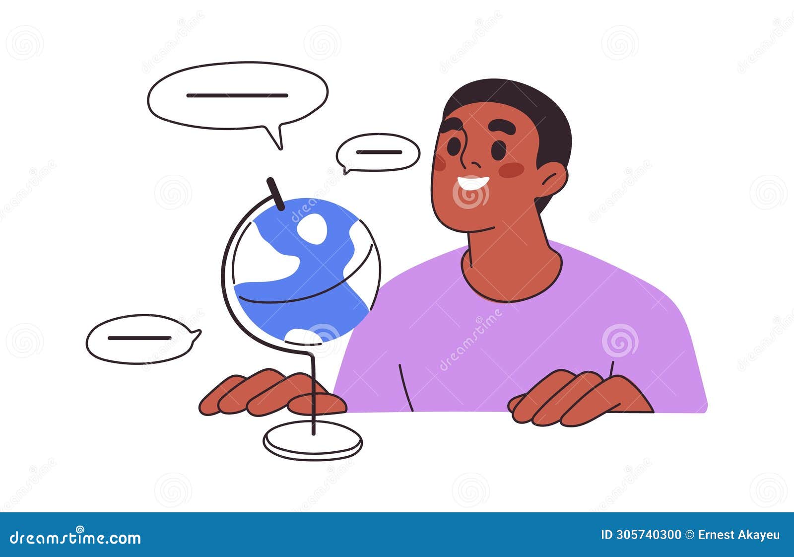 Happy Student, Learner and Earth Globe. Global International Education ...