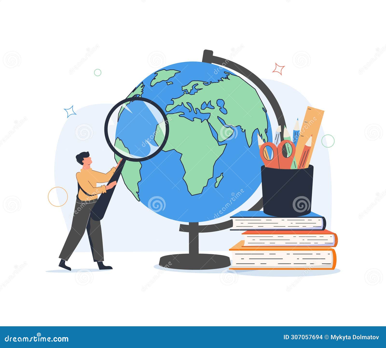 Happy Student, Learner and Earth Globe. Global International Education ...