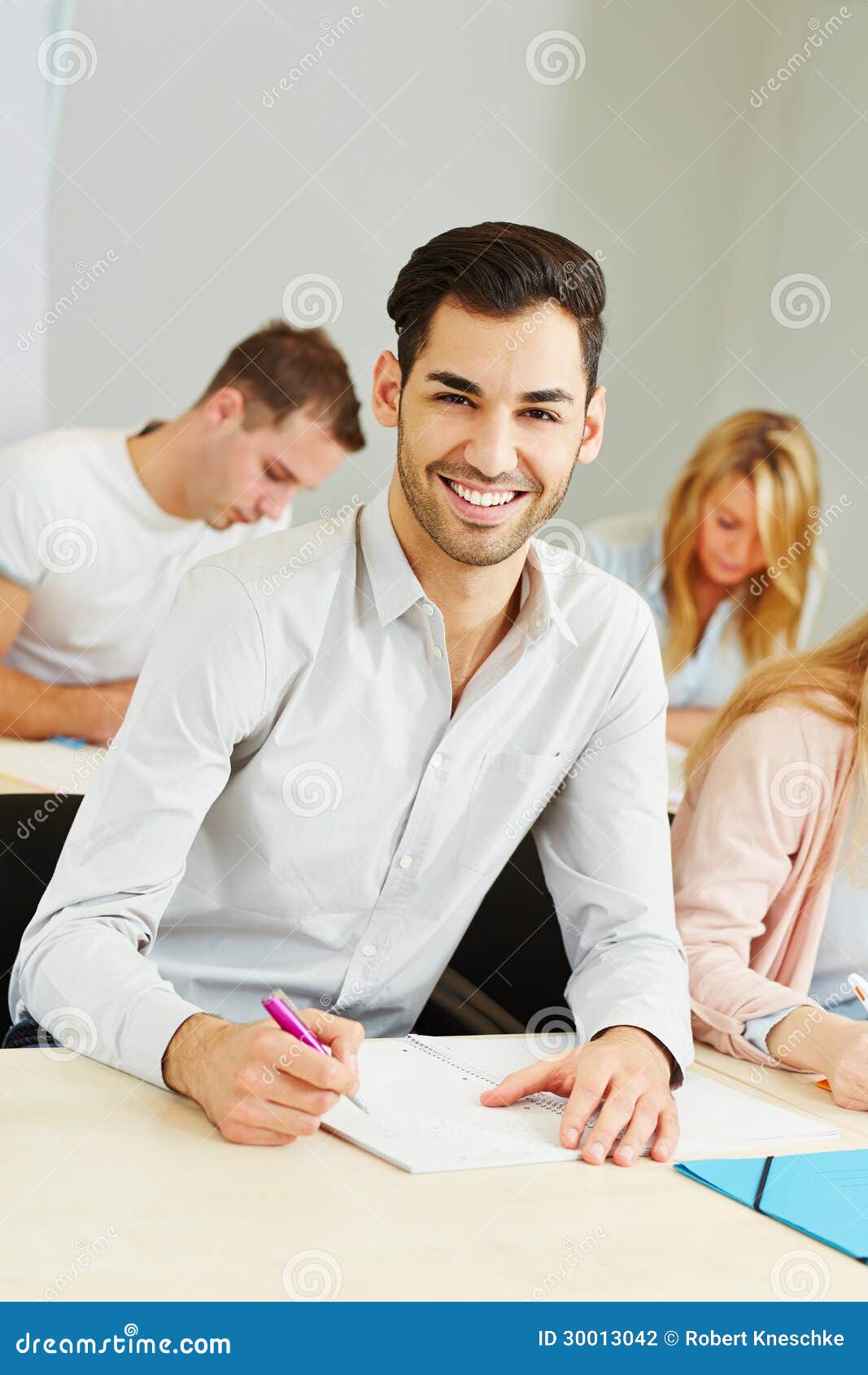 Happy Student Learning in Class Stock Photo - Image of center, lessons ...