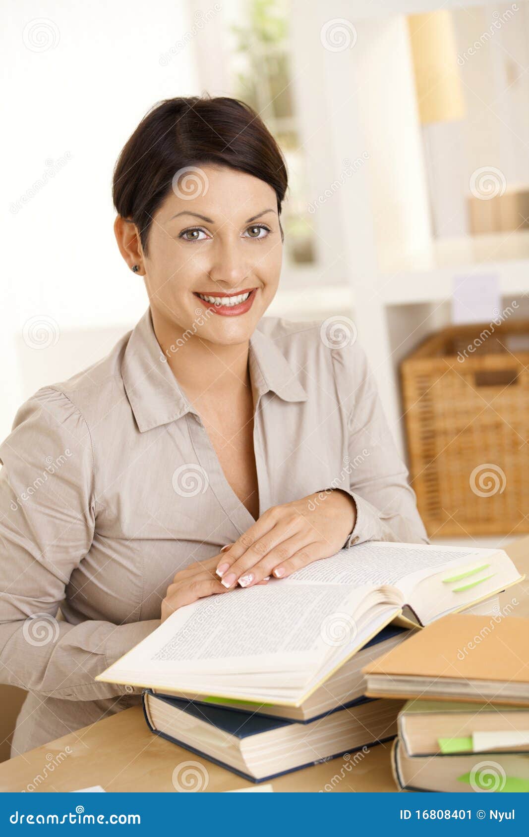 Happy Student Learning at Home Stock Image - Image of color, caucasian ...
