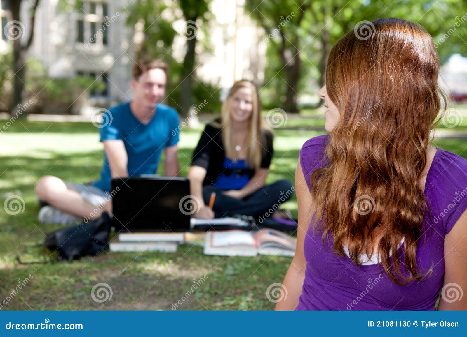 Happy Student looking back stock photo. Image of people - 21081130