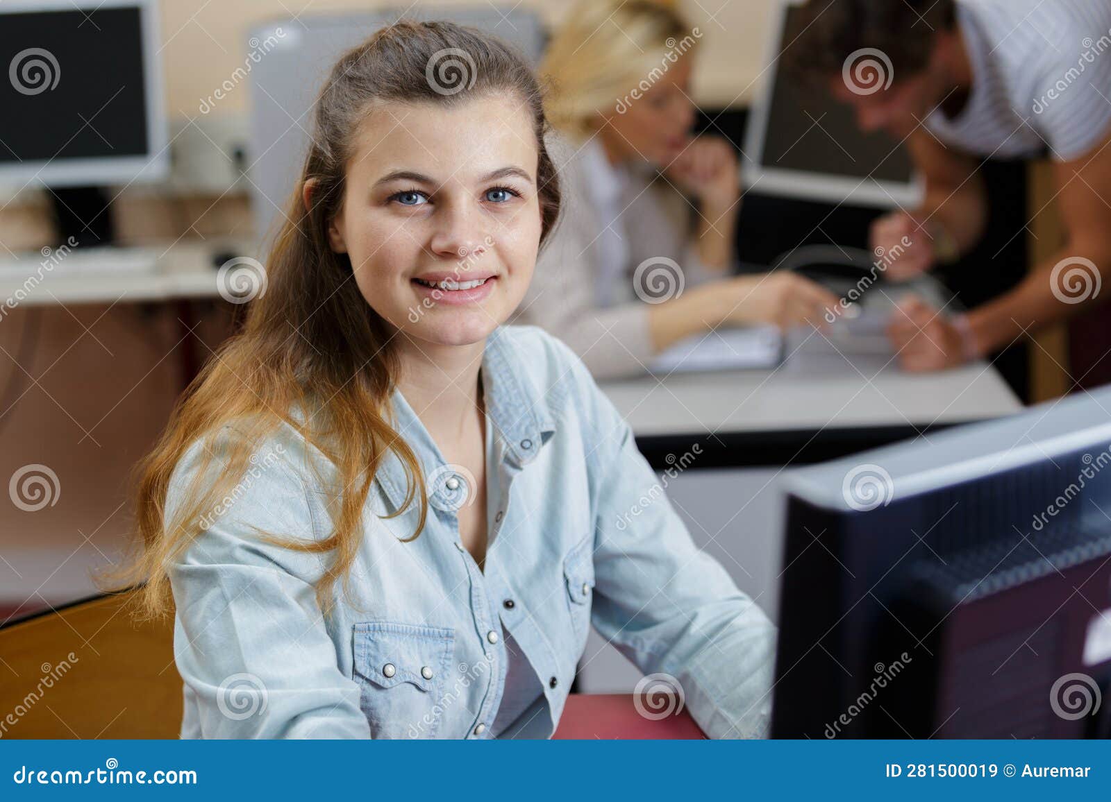 Happy Student Looking at Camera Stock Image - Image of class, college ...