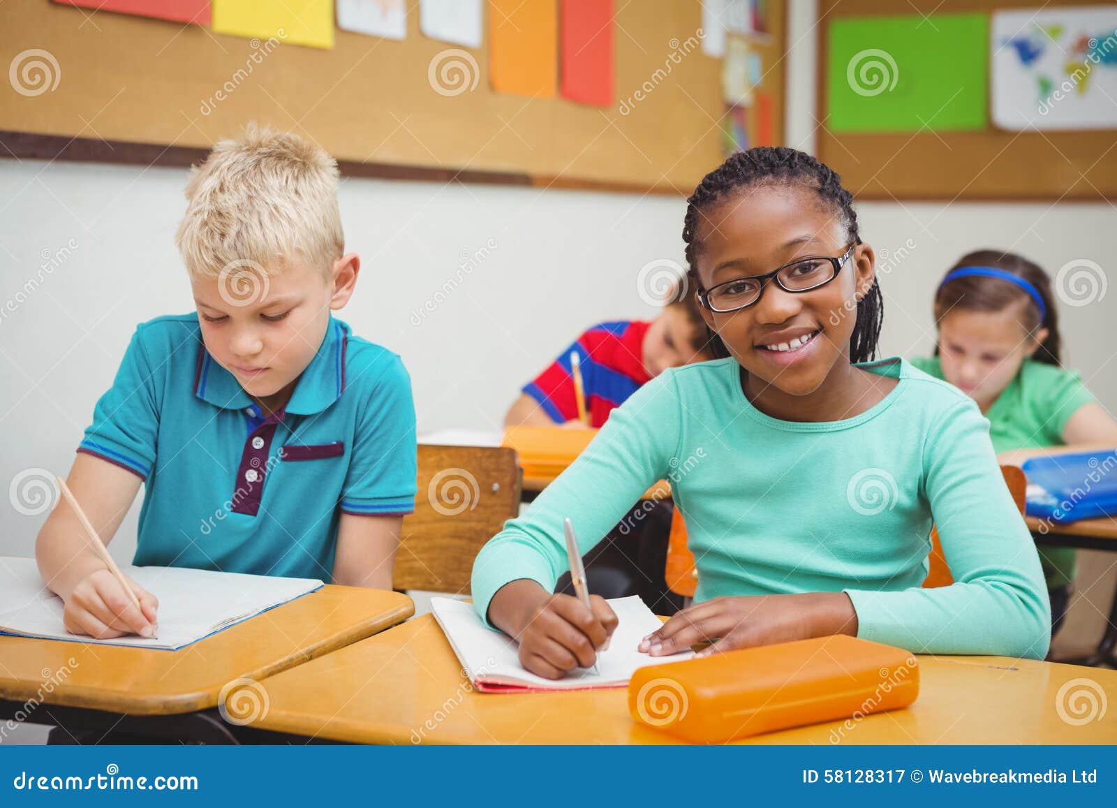 Happy Student Looking at the Camera Stock Image - Image of notepad ...