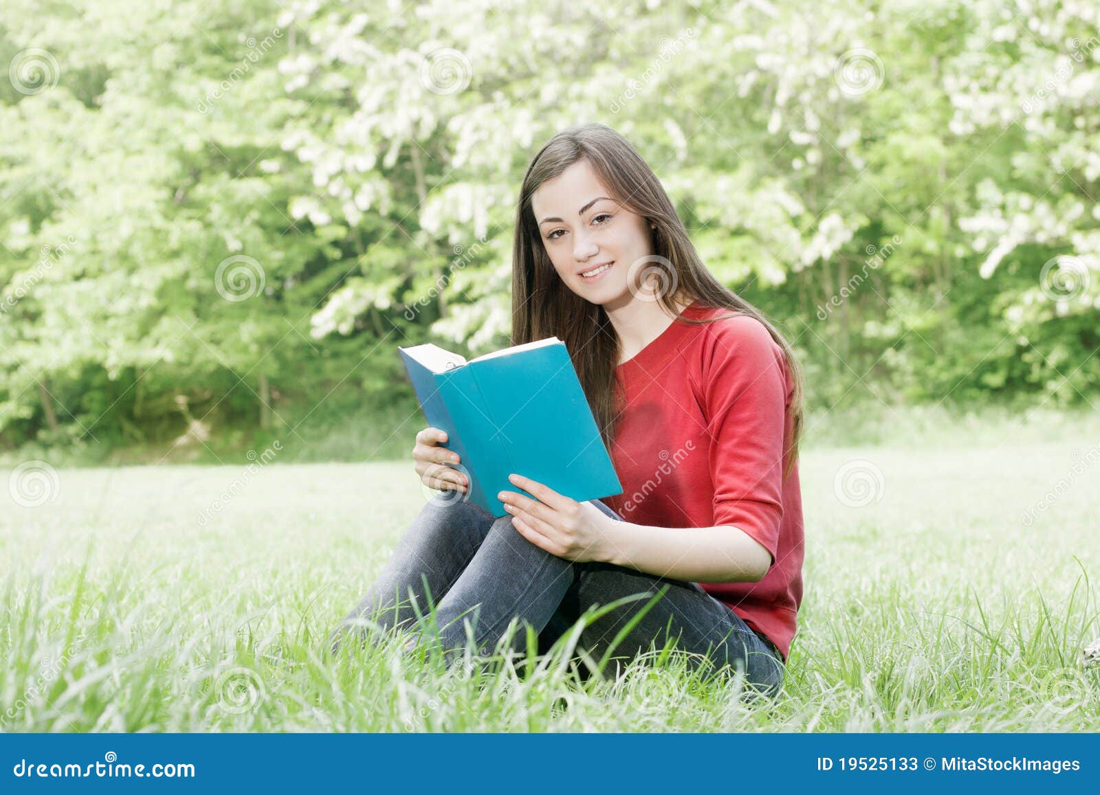 Happy Student Outdoors Relaxed Stock Image - Image of people, girl ...