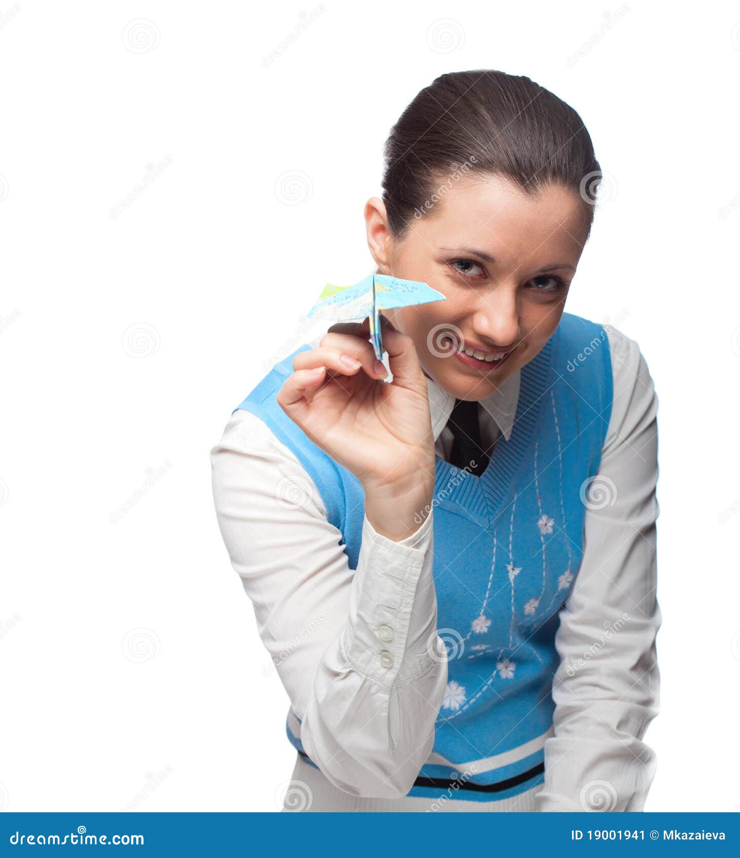 Happy Student Plays the Fool with Paper Plane Stock Image - Image of ...